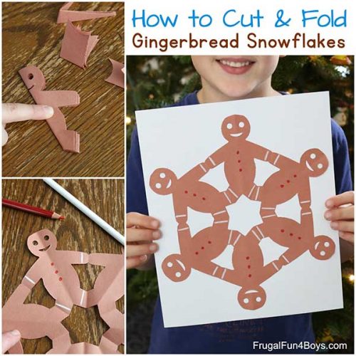 How to Fold and Cut Gingerbread Men Snowflakes - Home Garden DIY